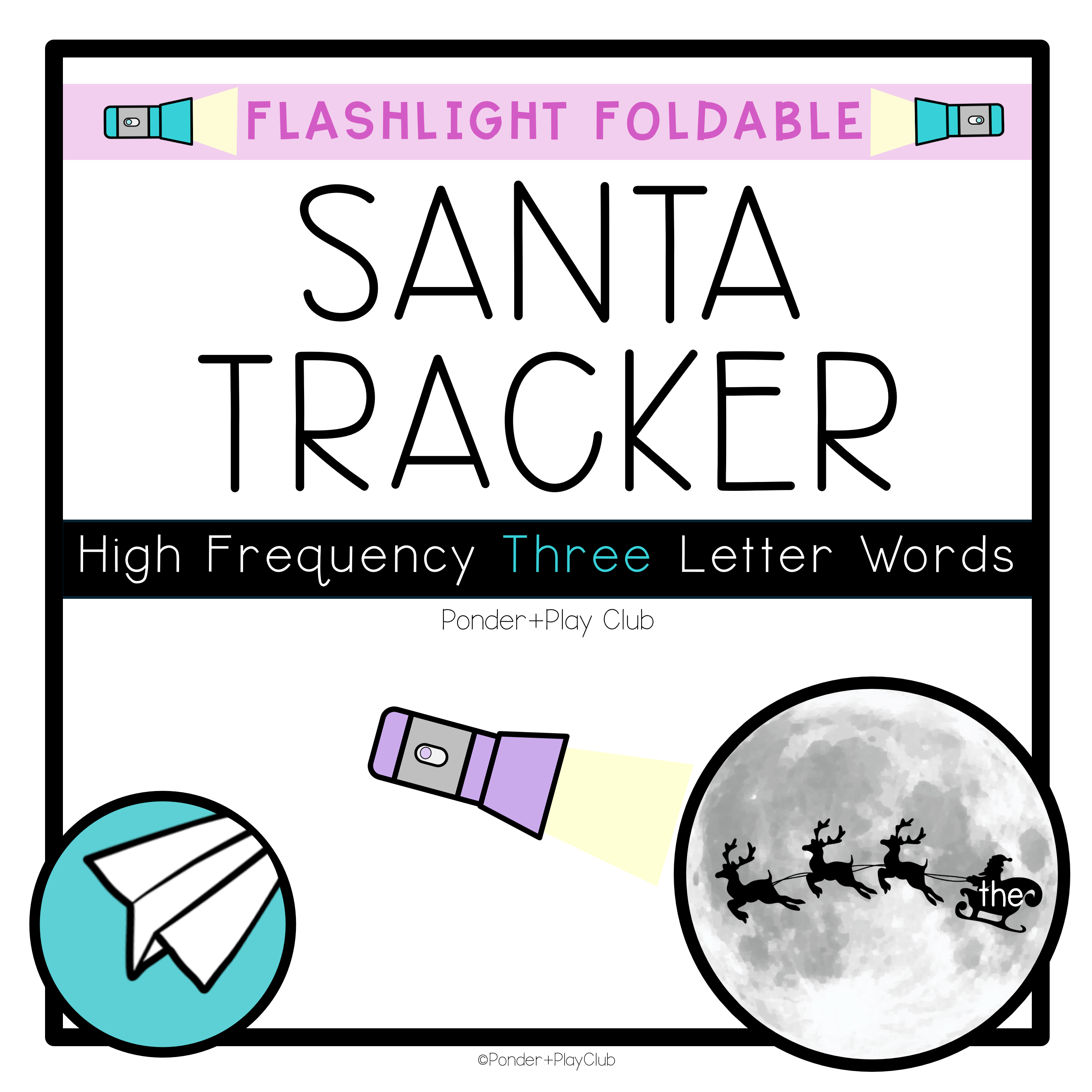 Santa Tracker: Three Letter High Frequency Word Cards – Paper Plane ...