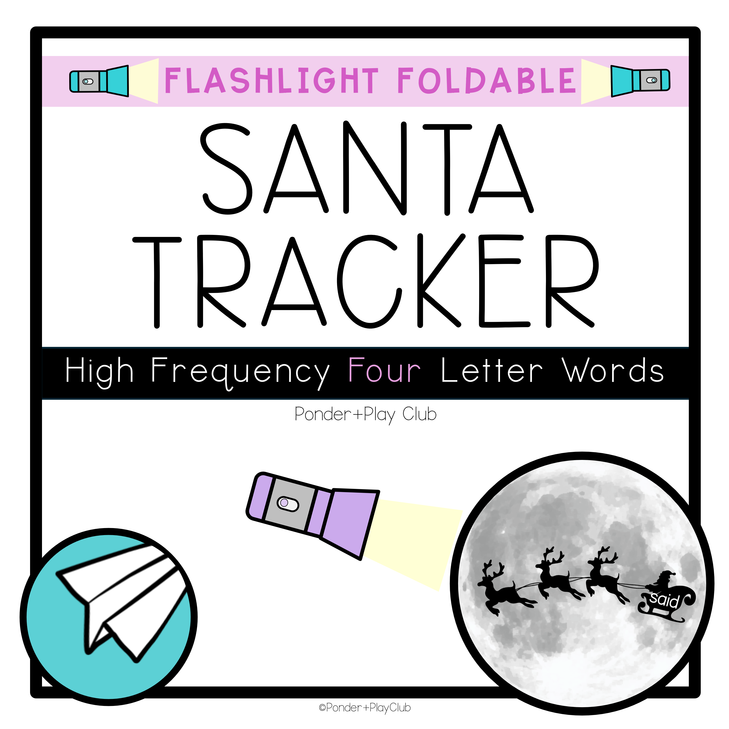 Santa Tracker: Four Letter High Frequency Word Cards – Paper Plane ...